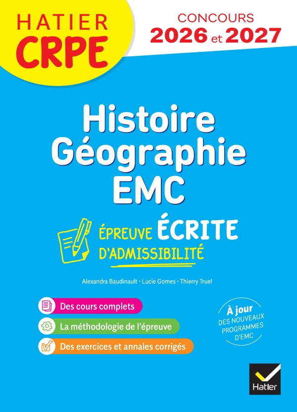 Histoire-Géographie-EMC- CRPE 2026-2027 - Epreuve écrite d'admissibilité - L3 et M2 | Editions ...