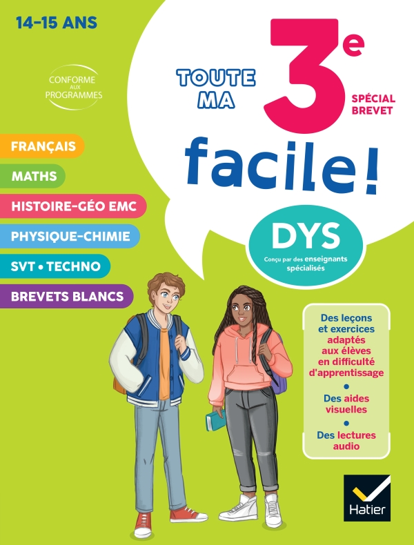 Ma 3e facile Spécial Brevet ! Tout-en-un adapté aux enfants dyslexiques ...