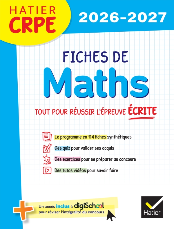 Hatier CRPE - Fiches de Maths - Epreuve écrite 2026/2027 | Editions Hatier