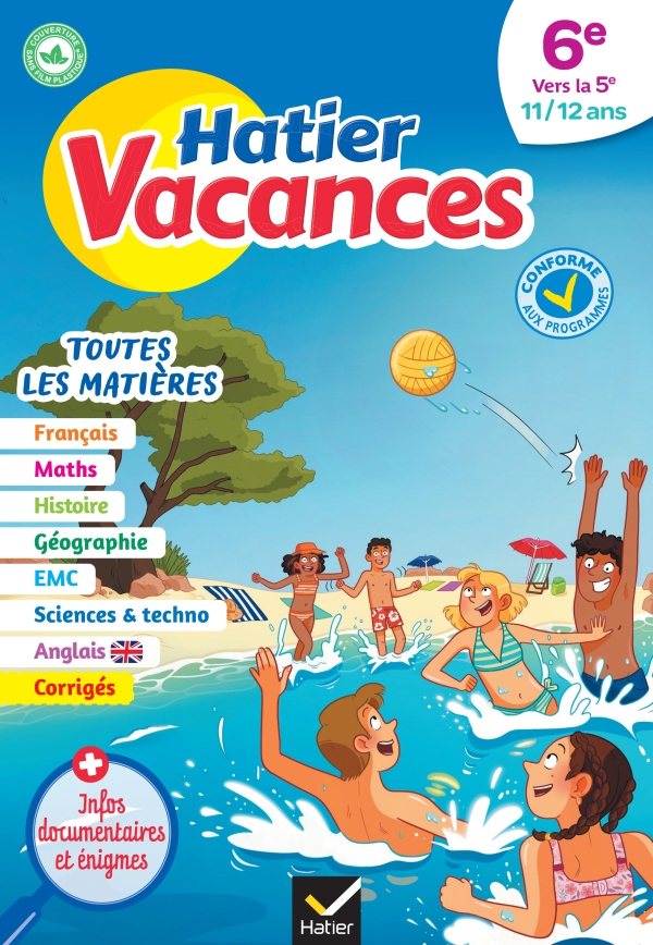 Cahier de vacances 2023 de la 6e vers la 5e | Editions Hatier
